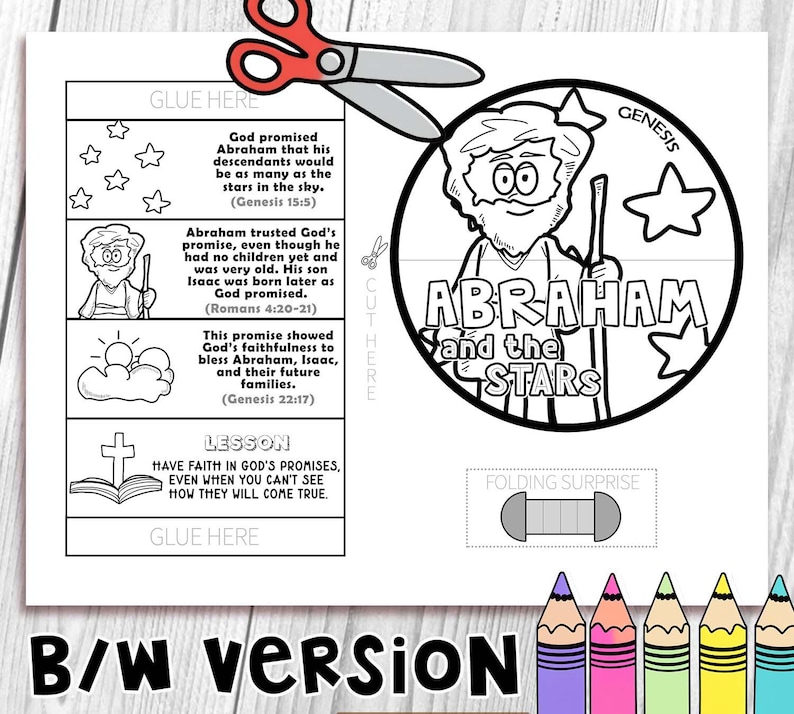 Abraham and the Stars Folding Surprise Bible Craft, Bible Lesson ...