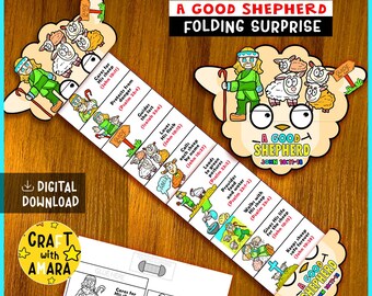 A Good Shepherd Folding Surprise, Bible Craft, Bible Verse Story Lesson ...