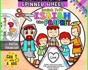 Isaiah the Prophet Spinner Coloring Wheel, Bible Activity, Kid Bible ...
