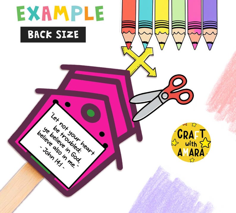 Church Fan Craft: Bible Sunday School Lesson Church Coloring Activity ...
