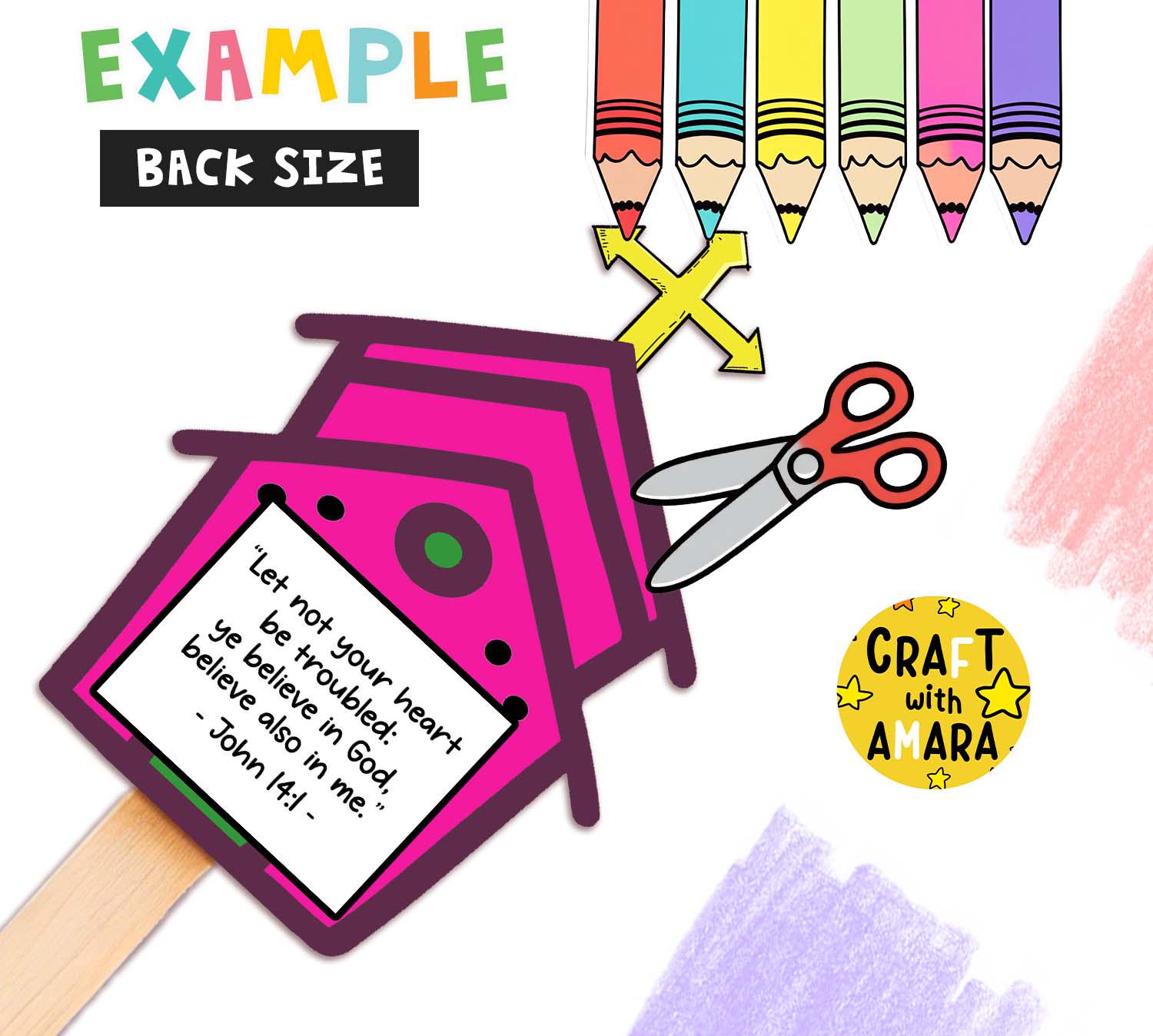 Church Fan Craft: Bible Sunday School Lesson Church Coloring Activity ...