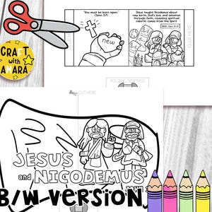 Jesus and Nicodemus Easy Coloring Folding Surprise Bible Craft ...