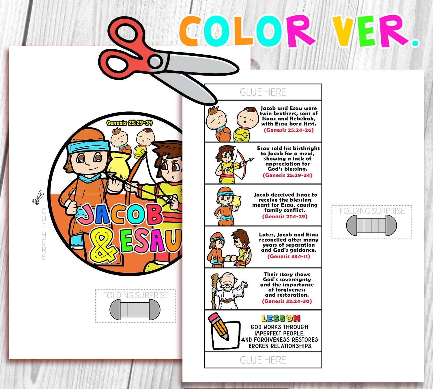 Jacob and Esau Folding Surprise, Bible Craft, Bible Story Lesson ...