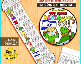 David and Mephibosheth Folding Surprise Bible Craft, Bible Story Lesson ...