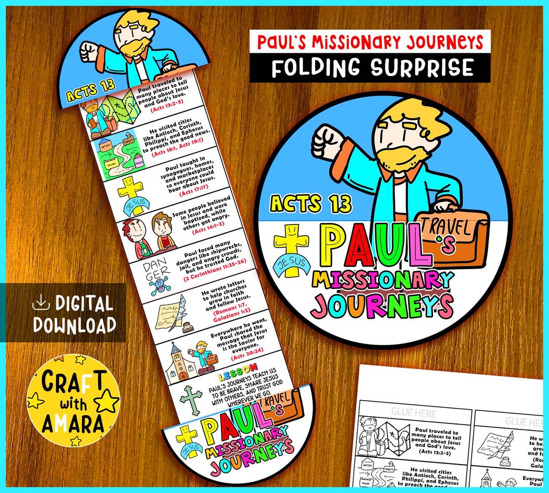 Paul’s Missionary Journeys Folding Surprise Bible Craft: Sunday School ...
