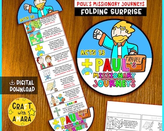 Paul’s Missionary Journeys Folding Surprise Bible Craft: Sunday School ...