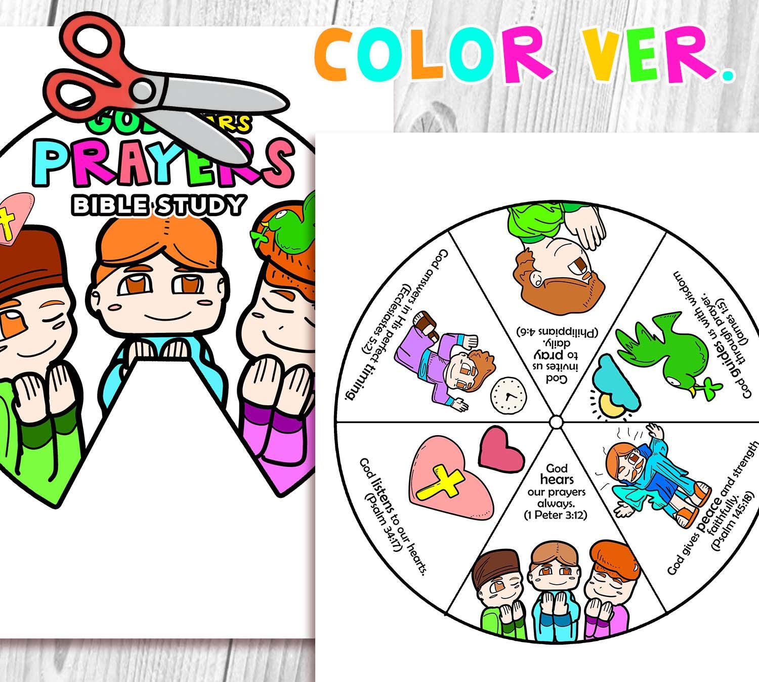 God Hears Prayers Spinner Coloring Wheel Craft: Christian Faith, Bible ...