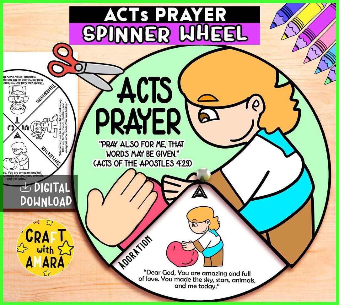 ACTS Prayer Spinner Wheel Bible Craft: Adoration, Confession ...