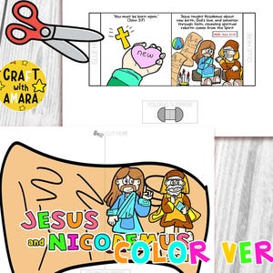 Jesus and Nicodemus Easy Coloring Folding Surprise Bible Craft ...