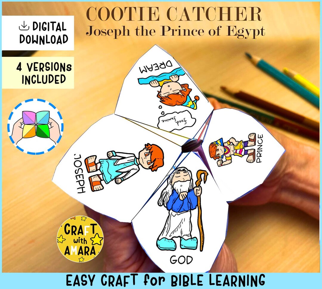 Joseph the Prince of Egypt Coloring Cootie Catcher: Bible Sunday School ...