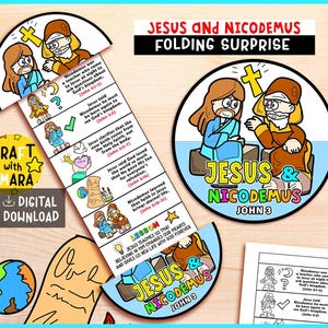 Jesus and Nicodemus Folding Surprise Bible Craft: Children Ministry ...