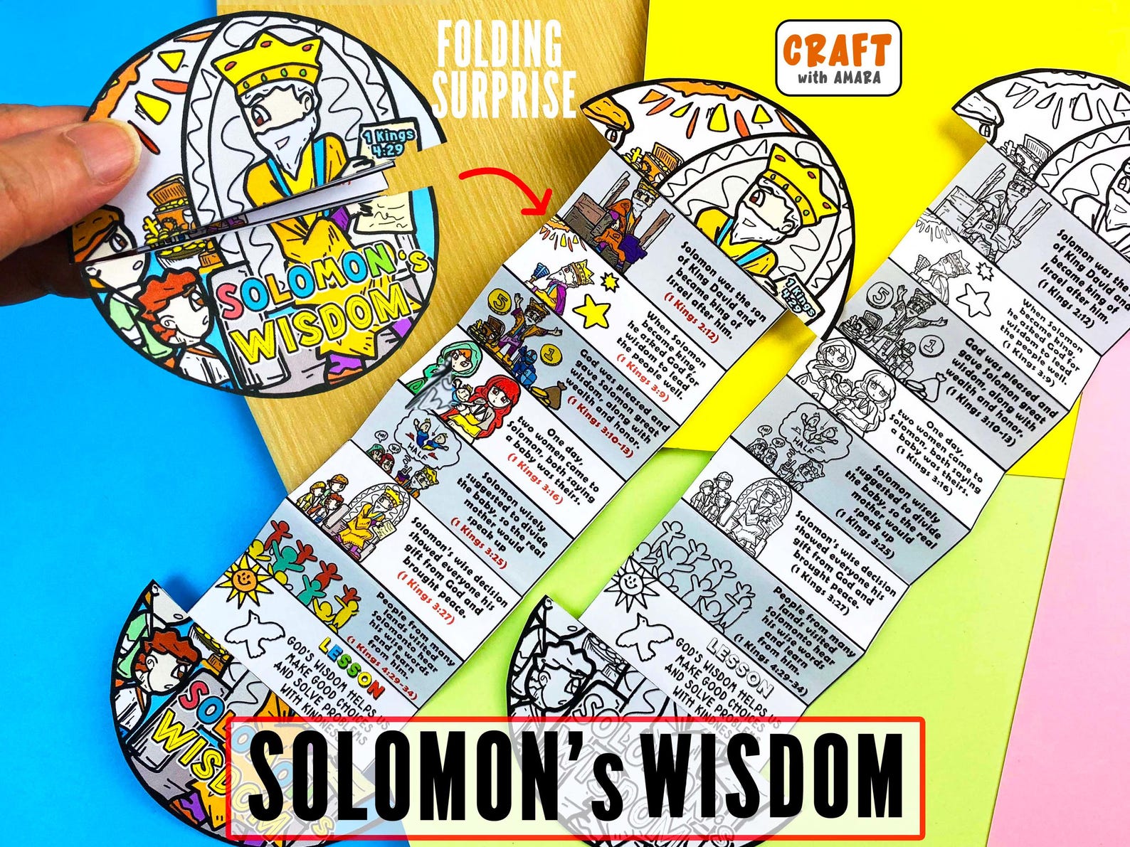 Solomon’s Wisdom Folding Surprise: Bible Craft, Bible Story Lesson ...