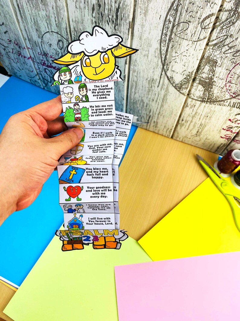 PSALM 23 Folding Surprise Bible Craft: Bible Study Lesson, Sunday ...