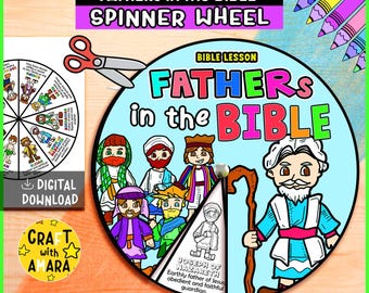 Fathers in the Bible Spinner Coloring Wheel, Bible Activity, Kids Bible ...