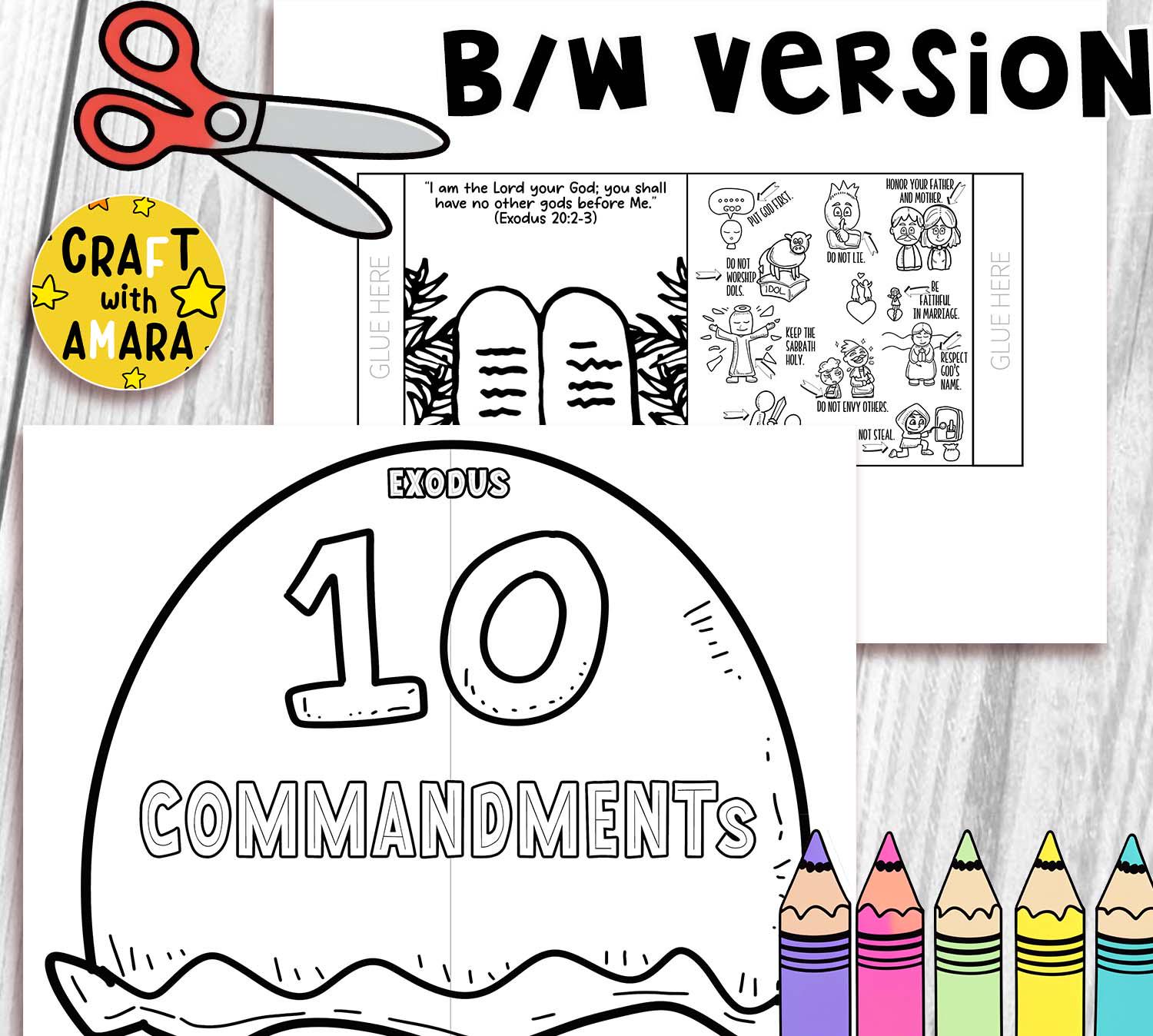 The Ten Commandments Easy Coloring Folding Surprise Bible Craft ...