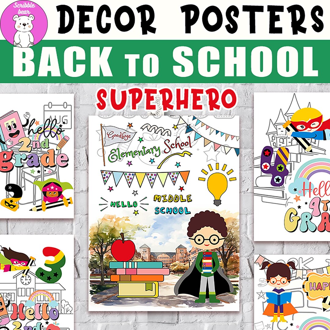 SUPERHERO Back to School Posters, Classroom Decor Display, Bulletin ...