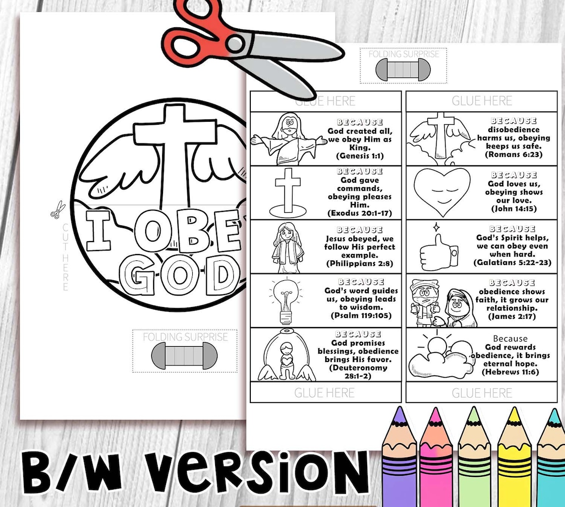 I Obey God Folding Surprise Bible Craft, Bible Lesson, Gospel Bible ...