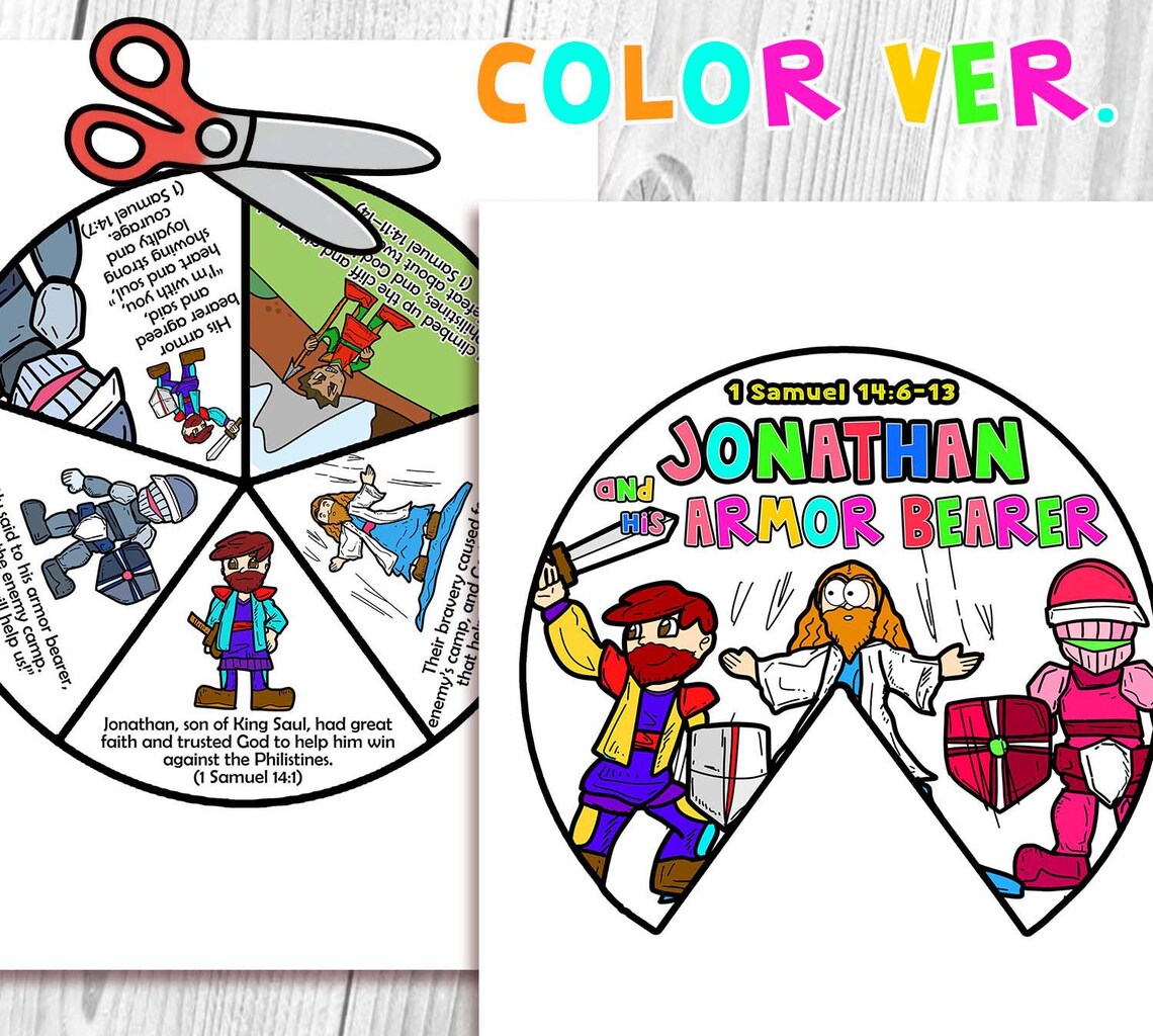 Jonathan and His Armor Bearer Spinner Wheel: Bible Story Activity for ...