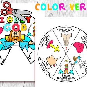 I Obey God Spinner Coloring Wheel, Bible Activity, Identity in Christ ...