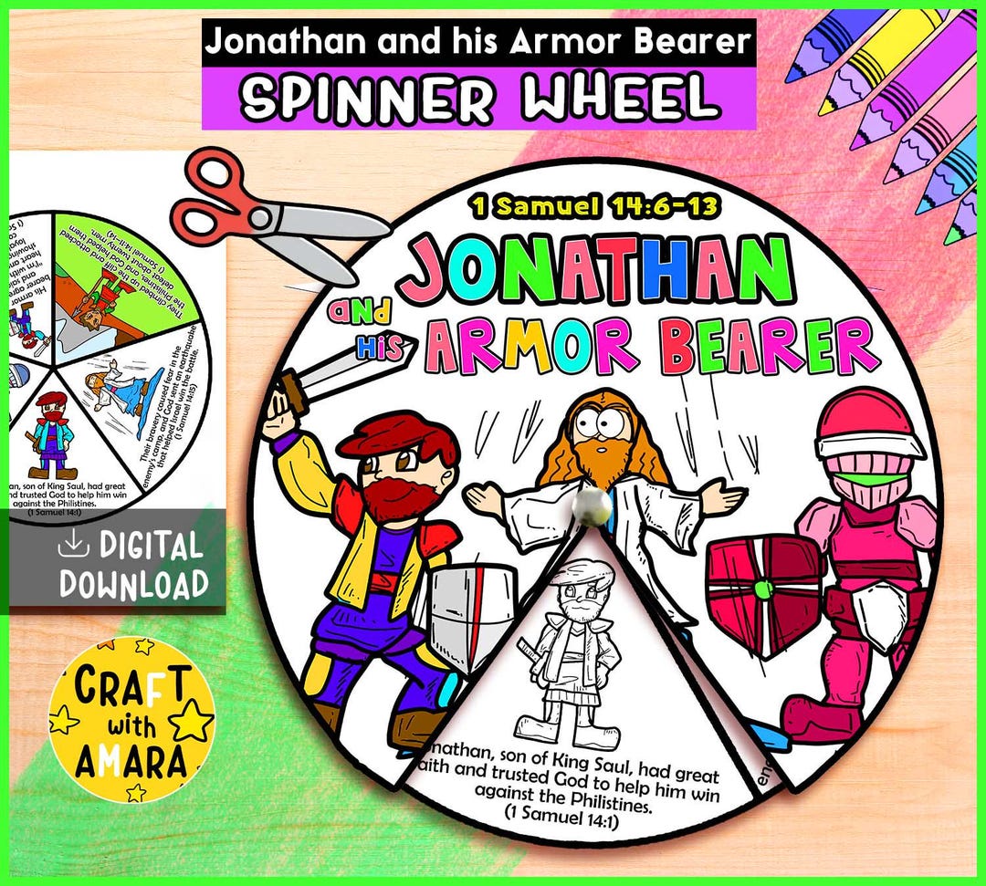 Jonathan and His Armor Bearer Spinner Wheel: Bible Story Activity for ...