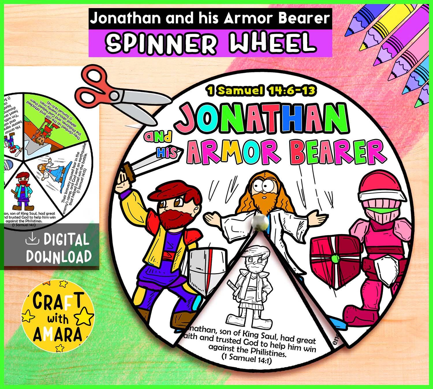 Jonathan and His Armor Bearer Spinner Wheel: Bible Story Activity for ...