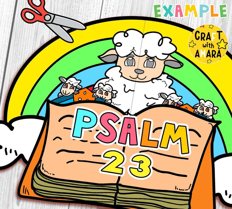 PSALM 23 the Lord is My Shepherd Easy Coloring Folding Surprise Bible ...