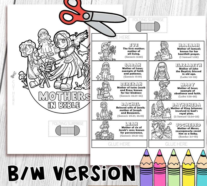 Mothers in the Bible Folding Surprise Craft: Bible Study Lesson Craft ...