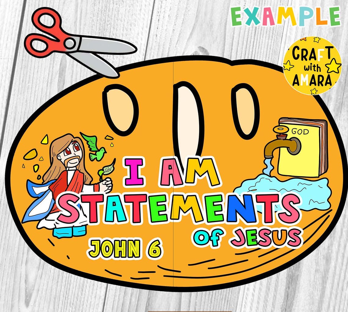 I Am Statements of Jesus Easy Coloring Folding Surprise Bible Craft ...