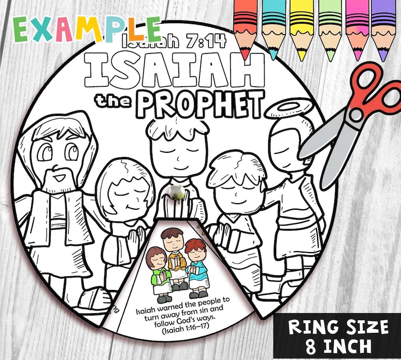 Isaiah the Prophet Spinner Coloring Wheel, Bible Activity, Kid Bible ...