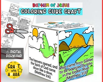 Baptism of Jesus Spinner Coloring Wheel, Bible Activity, Kids Bible ...