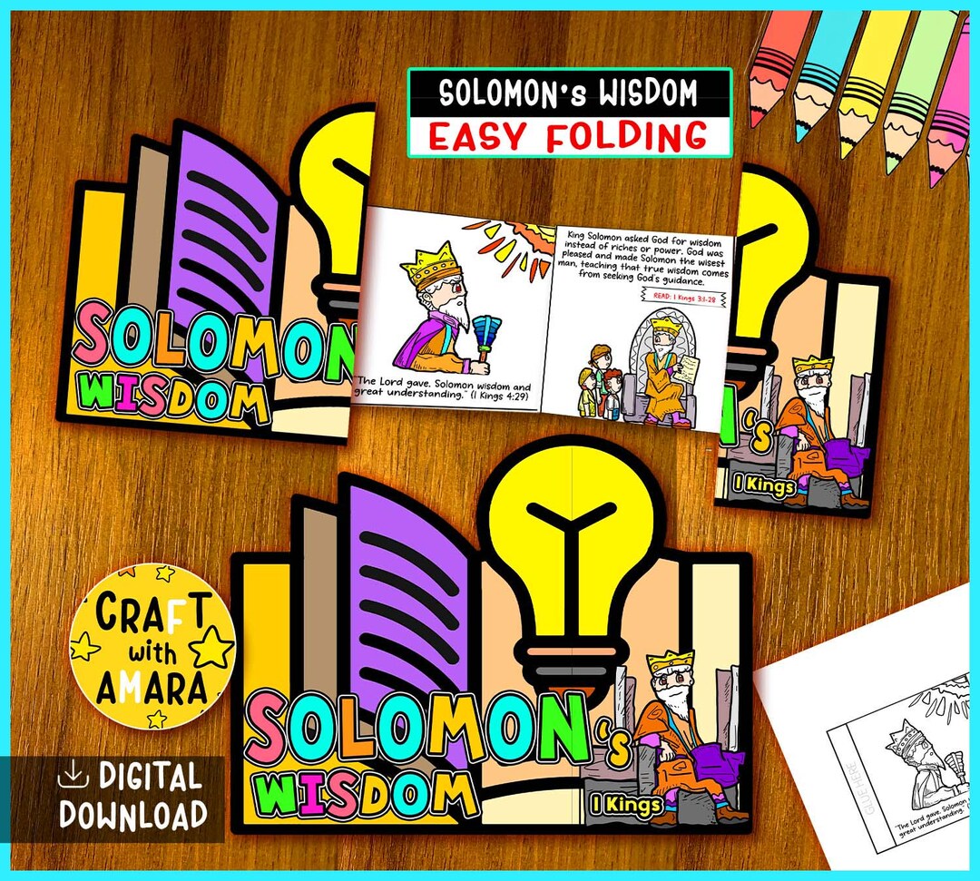 Solomon’s Wisdom Easy Coloring Folding Surprise Bible Craft: Christian ...