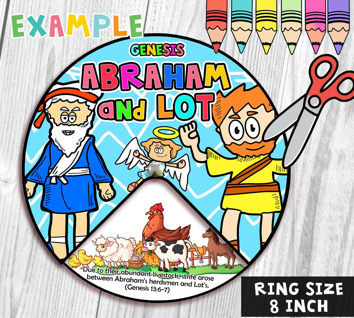 Abraham and Lot Spinner Coloring Wheel, Bible Activity, Kids Bible ...