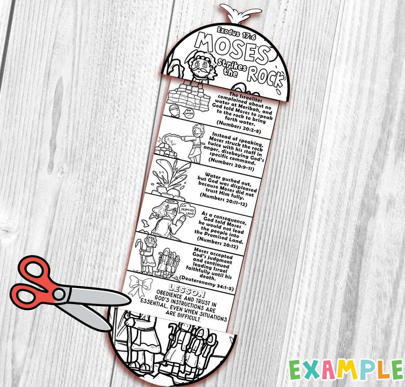 Moses Strikes the Rock Folding Surprise Craft: Bible Study Lesson ...