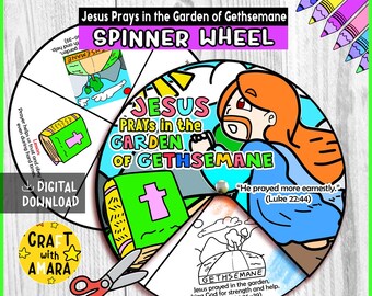 Jesus Prays in the Garden of Gethsemane Spinner Wheel Bible Craft ...