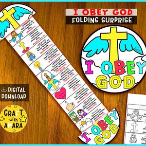 I Obey God Folding Surprise Bible Craft, Bible Lesson, Gospel Bible ...