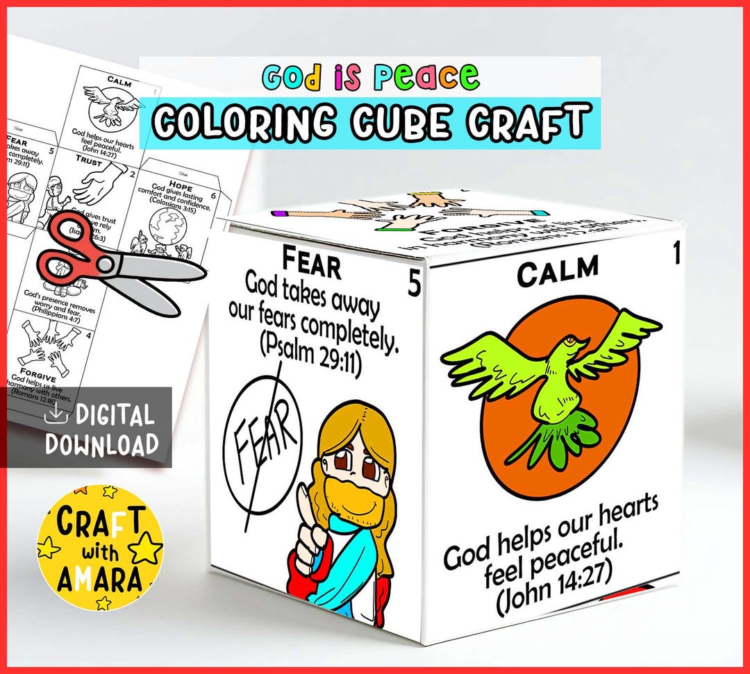 God is Peace Coloring Cube Craft: Christian Faith, Bible Lesson Study ...