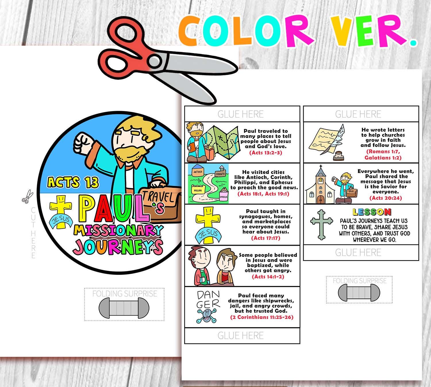 Paul’s Missionary Journeys Folding Surprise Bible Craft: Sunday School ...