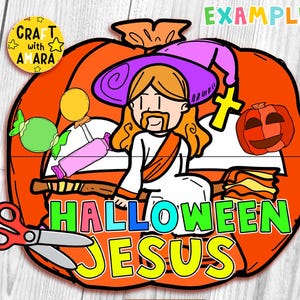 HALLOWEEN Jesus Folding Surprise Coloring Craft: Jesus Loves Us, Bible ...