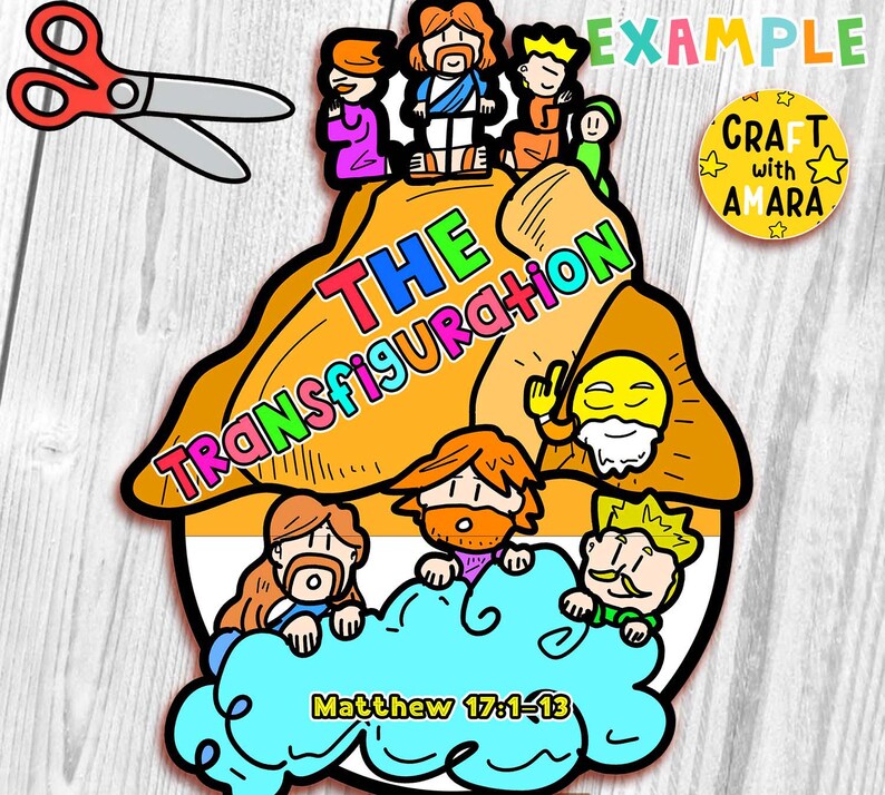 The Transfiguration of Jesus Folding Surprise Bible Craft: Children ...
