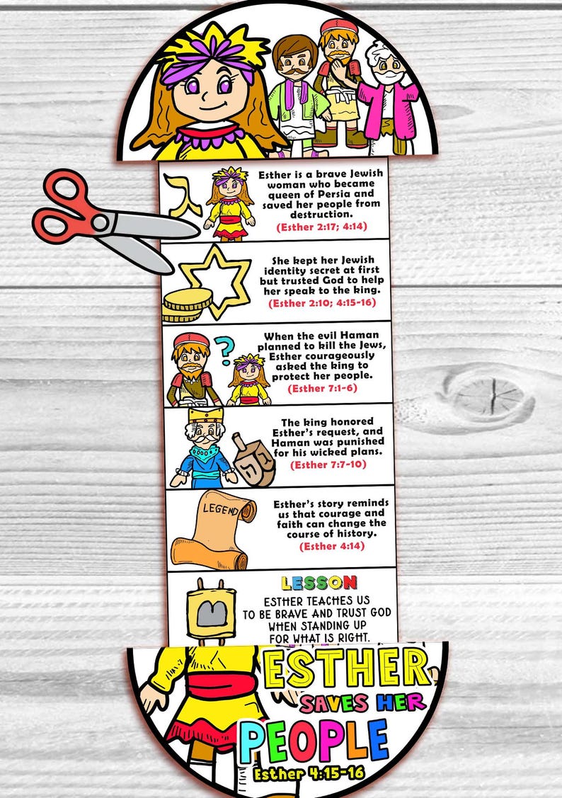 Esther Saves Her People Folding Surprise Bible Craft, Bible Lesson ...