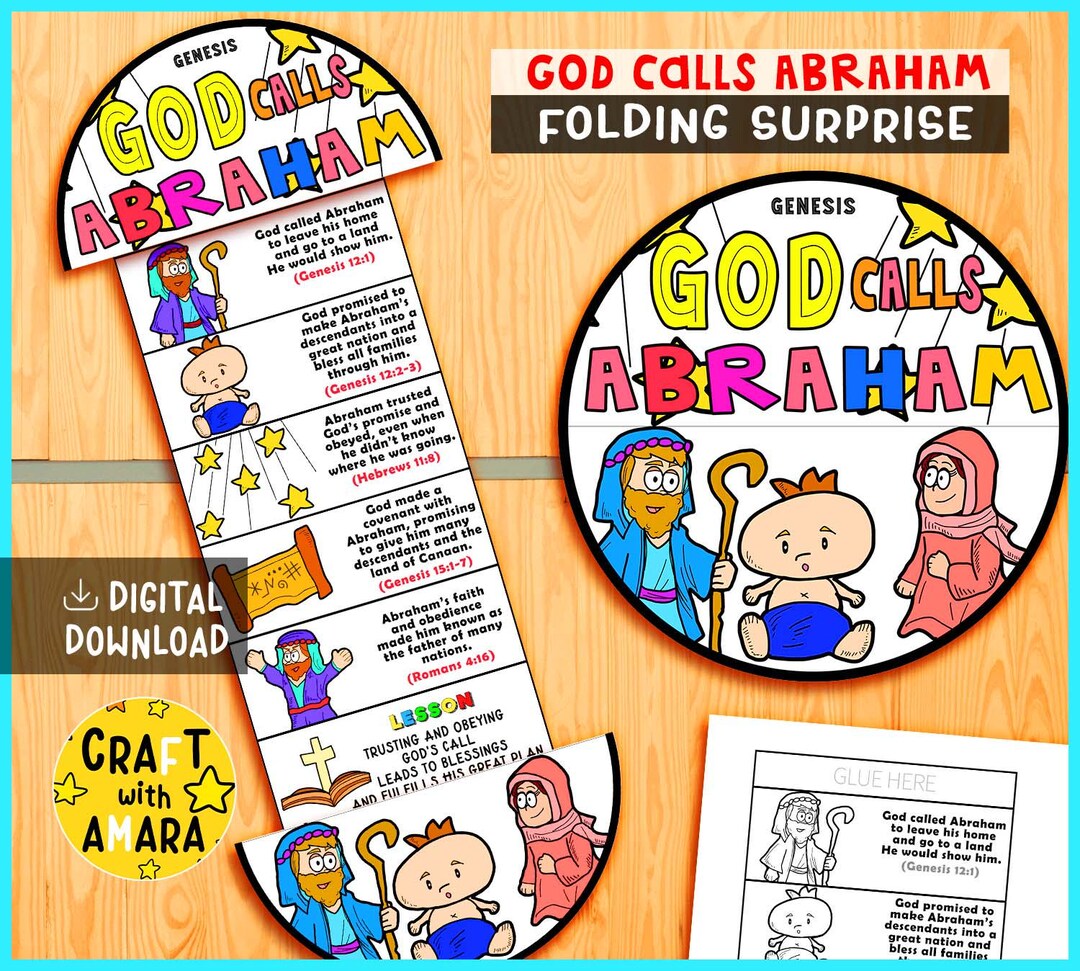 God Calls Abraham Folding Surprise Bible Craft, Bible Lesson, Sunday ...