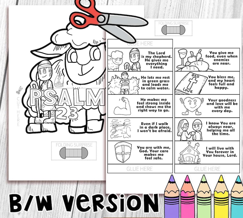 PSALM 23 Folding Surprise Bible Craft: Bible Study Lesson, Sunday ...