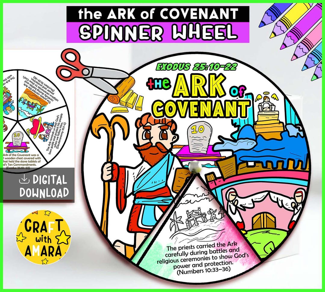 The Ark of the Covenant Spinner Coloring Wheel: Bible Activity for Kids ...