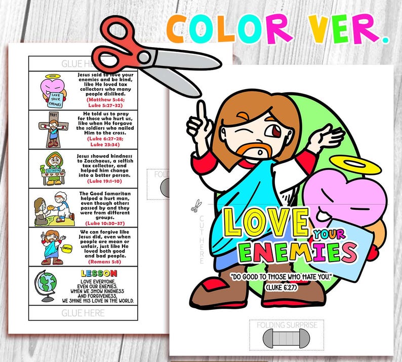 Love Your Enemies Folding Surprise Bible Craft: Bible Lesson Study ...