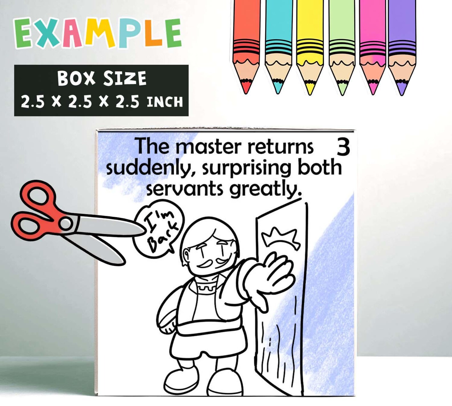 Parable of the Wise and Foolish Servants Coloring Cube Bible Craft ...