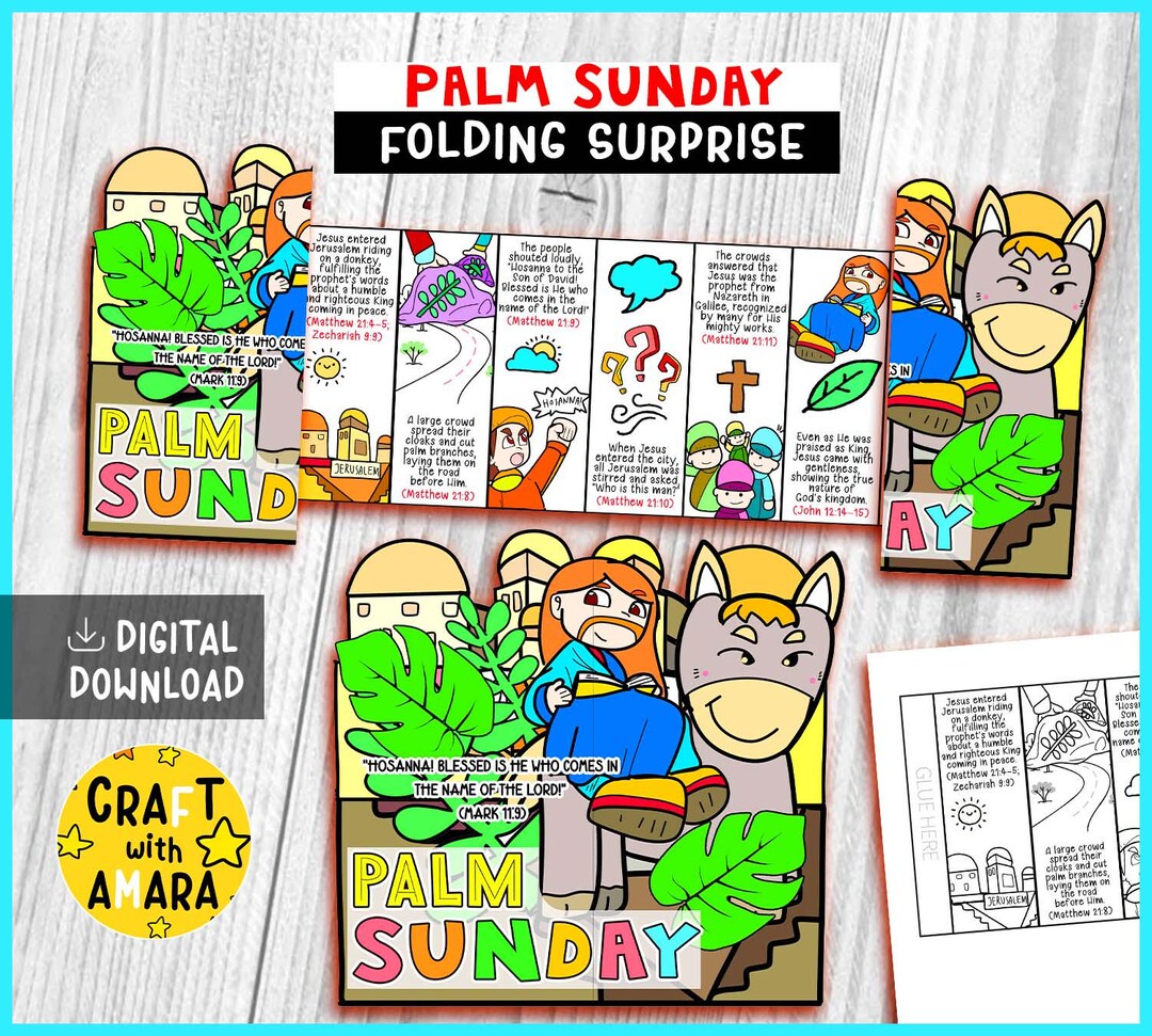 Palm Sunday Folding Surprise Bible Craft: Triumphal Entry Into ...