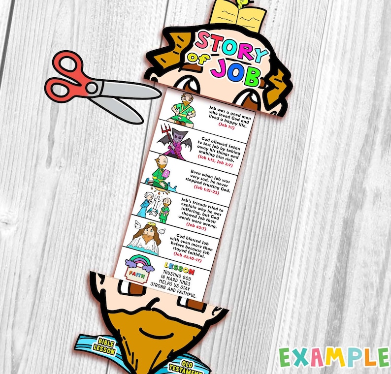 Story of JOB Folding Surprise: Bible Craft, Bible Story Lesson Summary ...