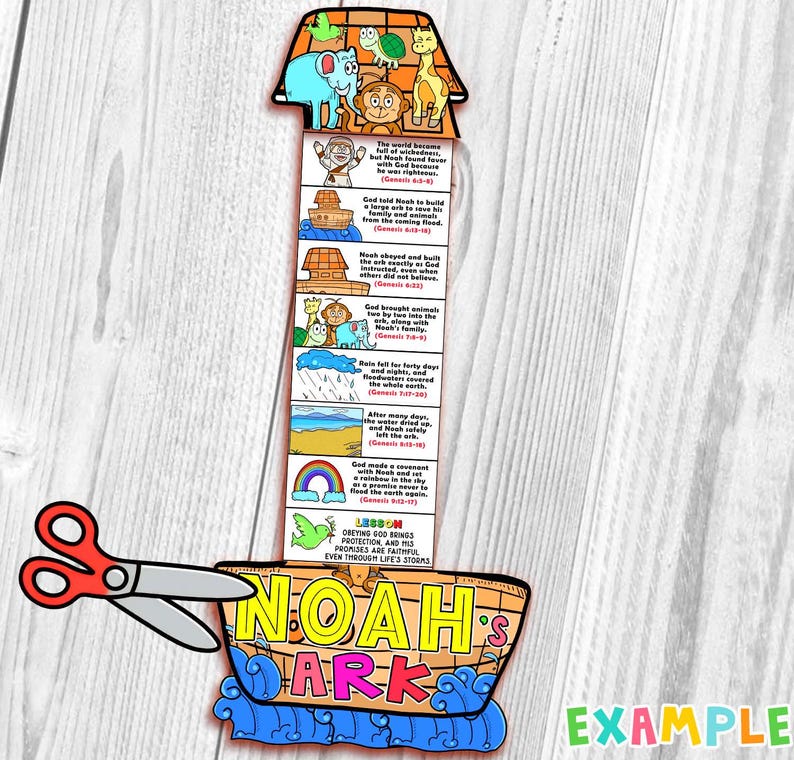 Noah's Ark Folding Surprise Bible Craft, Bible Lesson, Sunday School ...