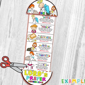The Lord's Prayer Folding Surprise Bible Craft, Bible Lesson, Memory ...