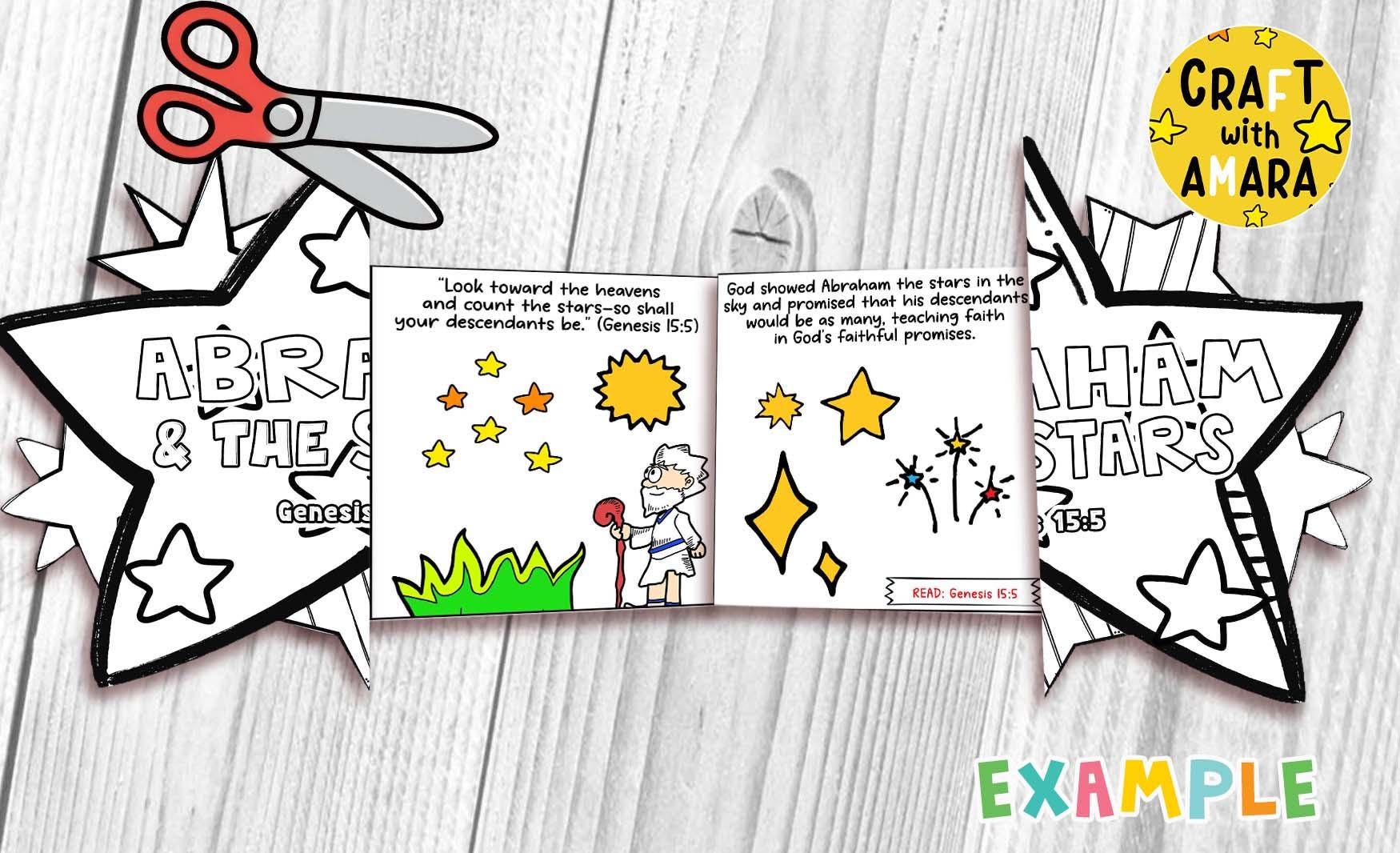 Abraham and the Stars Easy Coloring Folding Surprise Bible Craft ...